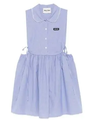 Miu Miu Gingham Check Cotton Dress - Blue