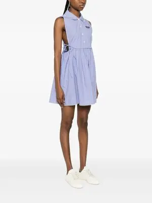 Miu Miu Gingham Check Cotton Dress - Blue