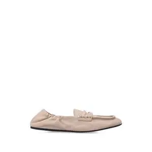 Miu Miu Miu Miu Ruched Detailing Flat Loafers Cream