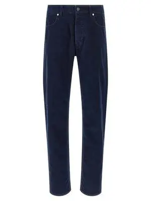 Stone Island Corduroy Straight Leg Pants - Blue