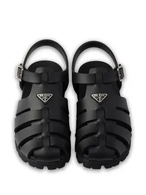 Prada Fisherman Sandals With Buckle Detail - Black