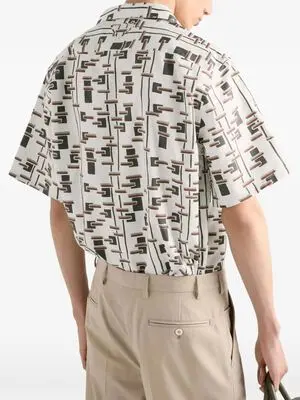 Prada Printed Cotton Blend Bowling Shirt - Multicolor