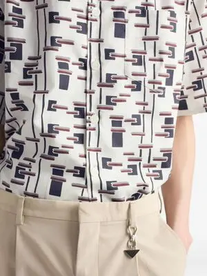 Prada Printed Cotton Blend Bowling Shirt - Multicolor