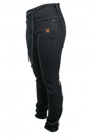 Off-White Diagonal Stripe Jeans - Black