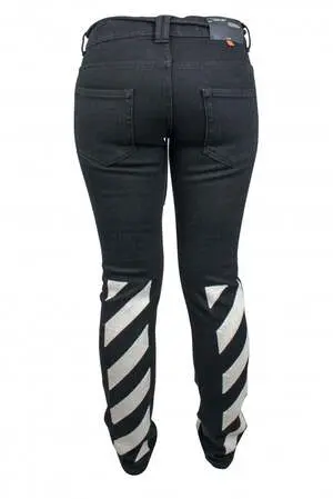 Off-White Diagonal Stripe Jeans - Black