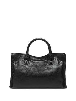 Balenciaga Le City Medium Bag In Arena Leather - Black