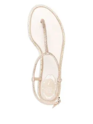Rene Caovilla Diana 10 Crystal Embellished Flat Sandals - Multicolor