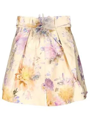 Zimmermann Luna Tuck Shorts - Multicolor