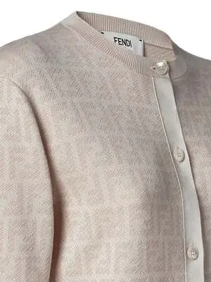 Fendi Slim Fit Ff Wool Cardigan