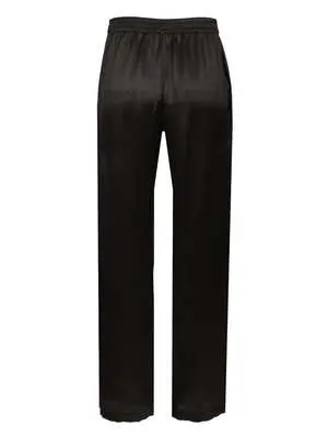 Saint Laurent Silk Satin Gathered Waist Trousers