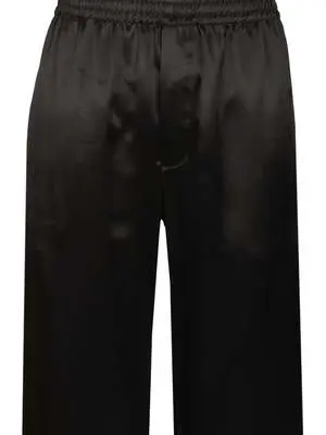 Saint Laurent Silk Satin Gathered Waist Trousers