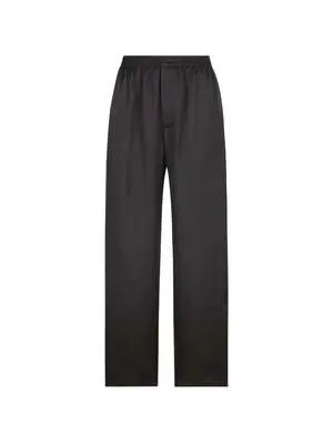 Saint Laurent Silk Satin Gathered Waist Trousers