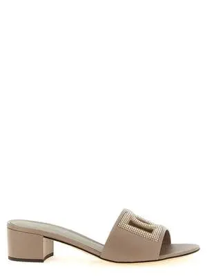 Dolce & Gabbana Karol' Embellished Leather Mules