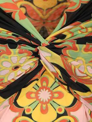 Etro Printed Bardot Neckline Body With Twisted Detail