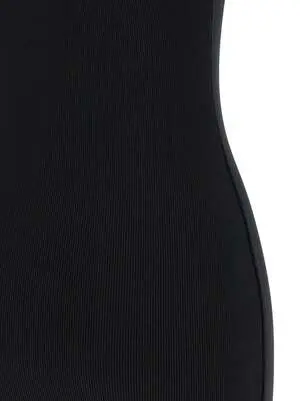 Off-White Ribbed Stretch Cotton Cut-out Mini Dress