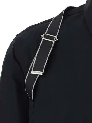 Alexander McQueen Shirt With Classic Collar And Buckle Detail In Cotton For - Black