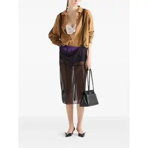 Prada Semi-sheer Cigaline Midi Skirt