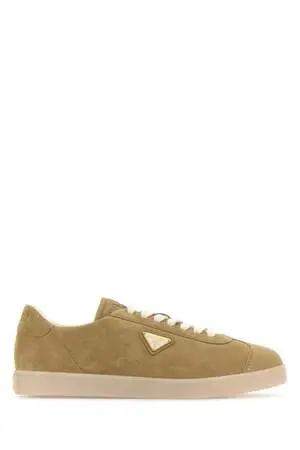 Prada Beige Suede Lace-up Sneakers - Brown