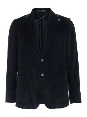 Tagliatore Single-breasted Wool Blend Jacket With Peak Lapels