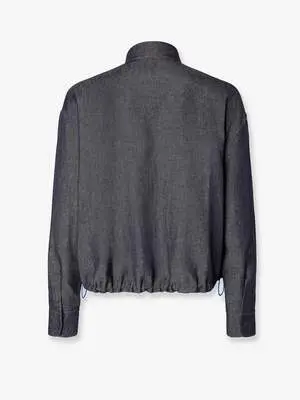 Fendi Reversible Embroidered Ff Logo Denim Jacket
