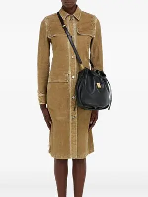 FERRAGAMO Secchiello Fibbia Hug Bucket Bag - Black