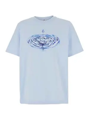Casablanca Light-blue T-shirt With Front Logo In Cotton For