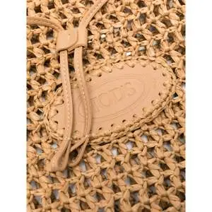 TOD'S Woven Raffia Shoulder Bag