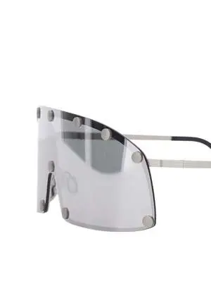 Rick Owens Oversized Sunglasses With Stud Details And Two-tone Stainless Steel Temples