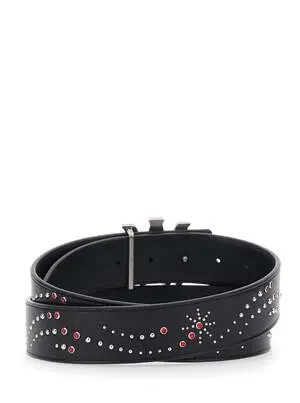 Amiri Studded Leather Belt With Logo Buckle - Multicolor