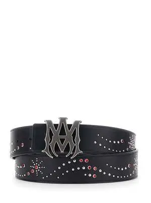 Amiri AMIRI Studded Leather Belt With Logo Buckle Multicolor