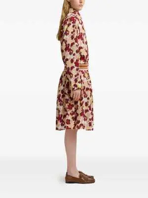 Marni Floral Pleated Silk Skirt