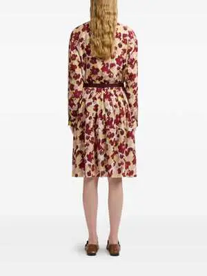 Marni Floral Pleated Silk Skirt