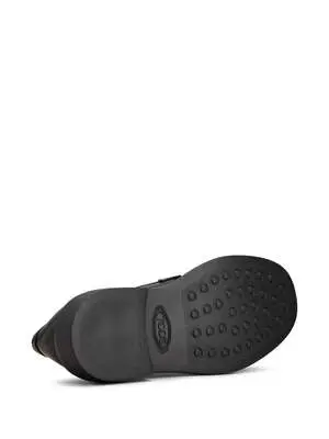 TOD'S Calf Leather Loafers With Metal Bar - Black