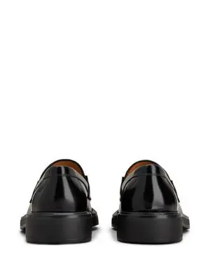 TOD'S Calf Leather Loafers With Metal Bar - Black