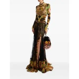 Etro Long Sleeve Floral Print Top