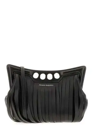 Alexander McQueen Black Leather Fringe Crossbody Bag - Multicolor