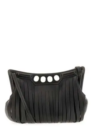 Alexander McQueen Black Leather Fringe Crossbody Bag