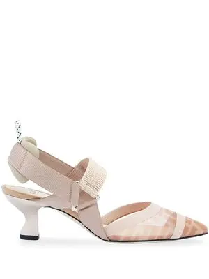 Fendi Colibrì Leather And Mesh Slingbacks