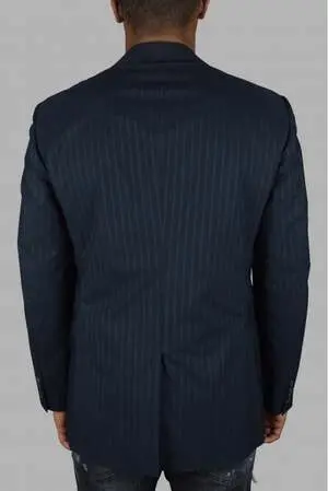 Prada Cotton Jacket With Pin Stripes - Blue