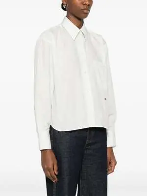 Victoria Beckham Vb Embroidery Cropped Shirt