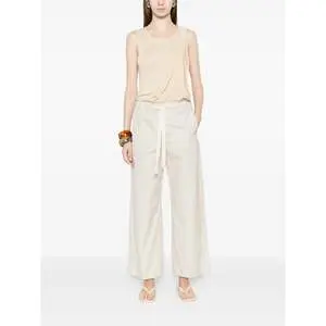 Max Mara Palazzo Pants With Drawstring Waist - Gray