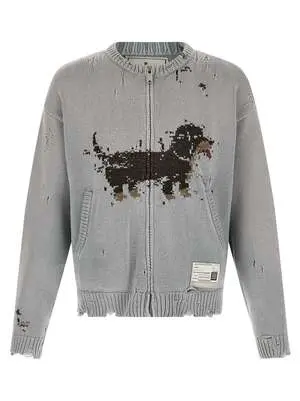 Mihara Yasuhiro Dog Jacquard Knit Cardigan