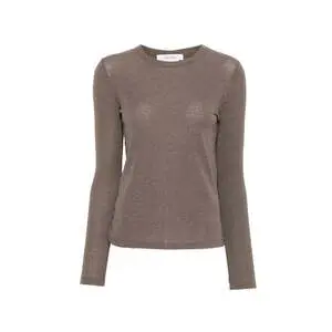 Max Mara Short Sleeve Crewneck T-shirt With Embroidered Pocket