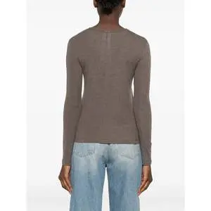 Max Mara Short Sleeve Crewneck T-shirt With Embroidered Pocket