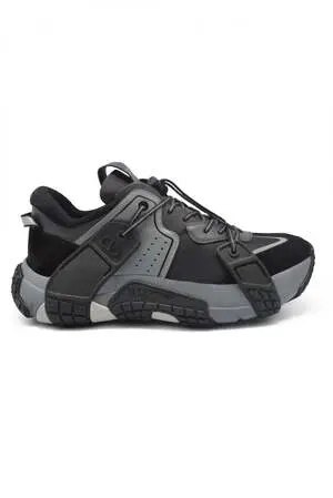 Valentino Garavani Suede And Fabric Sneakers - Black
