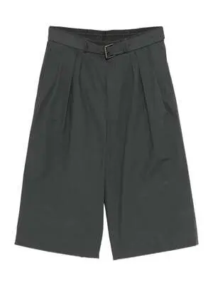Dries Van Noten Belted Cotton Poplin Bermudas