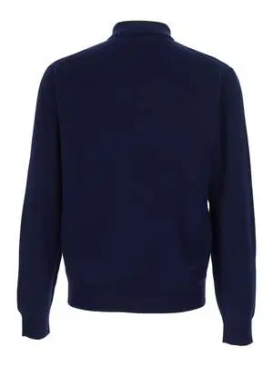 TOM FORD Blue Polo Shirt With Classic Collar And Front Button Closure In Silk And Cotton Blend For - Multicolor