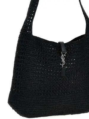 Saint Laurent Le 5 À 7 Raffia Midi Shopping Bag