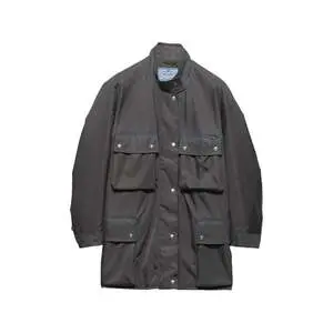 Prada Recycled Polyamide Military Jacket - Gray