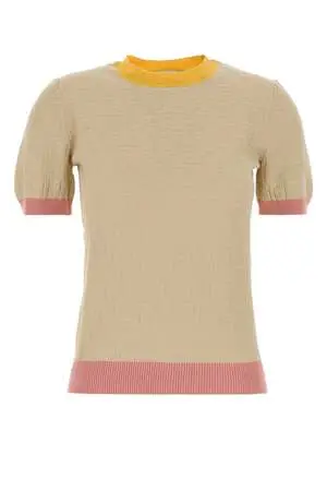 Fendi Sand Cotton Blend Sweater - Brown
